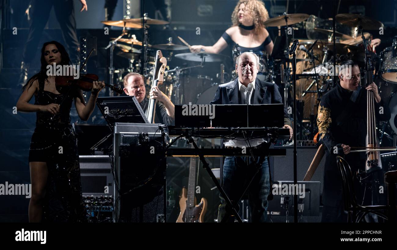 Oberhausen, Germany. 23rd Apr, 2023. Hans Zimmer (2nd from right) is on ...