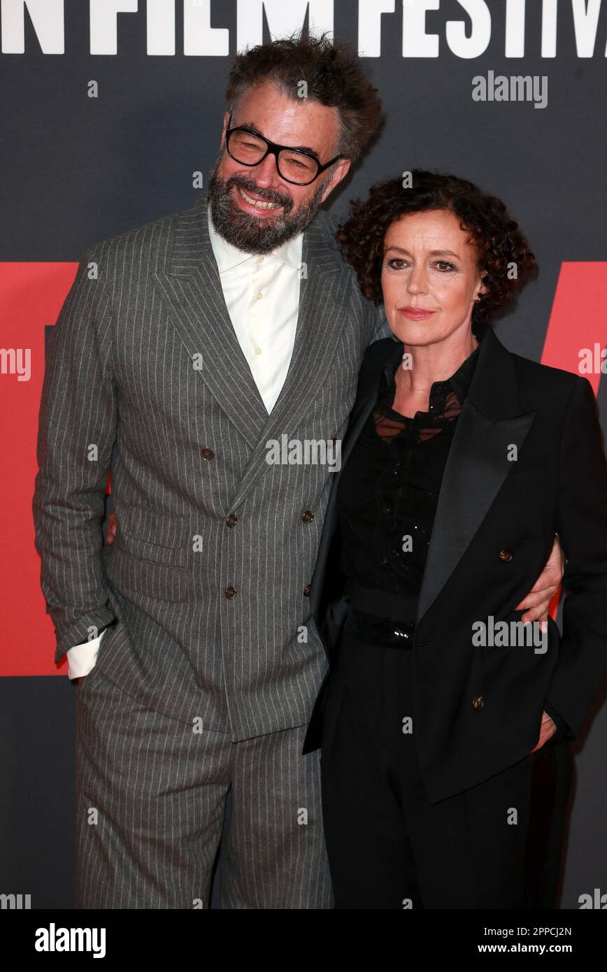 Jan Schomburg and Director Maria Schrader attend the "She Said ...