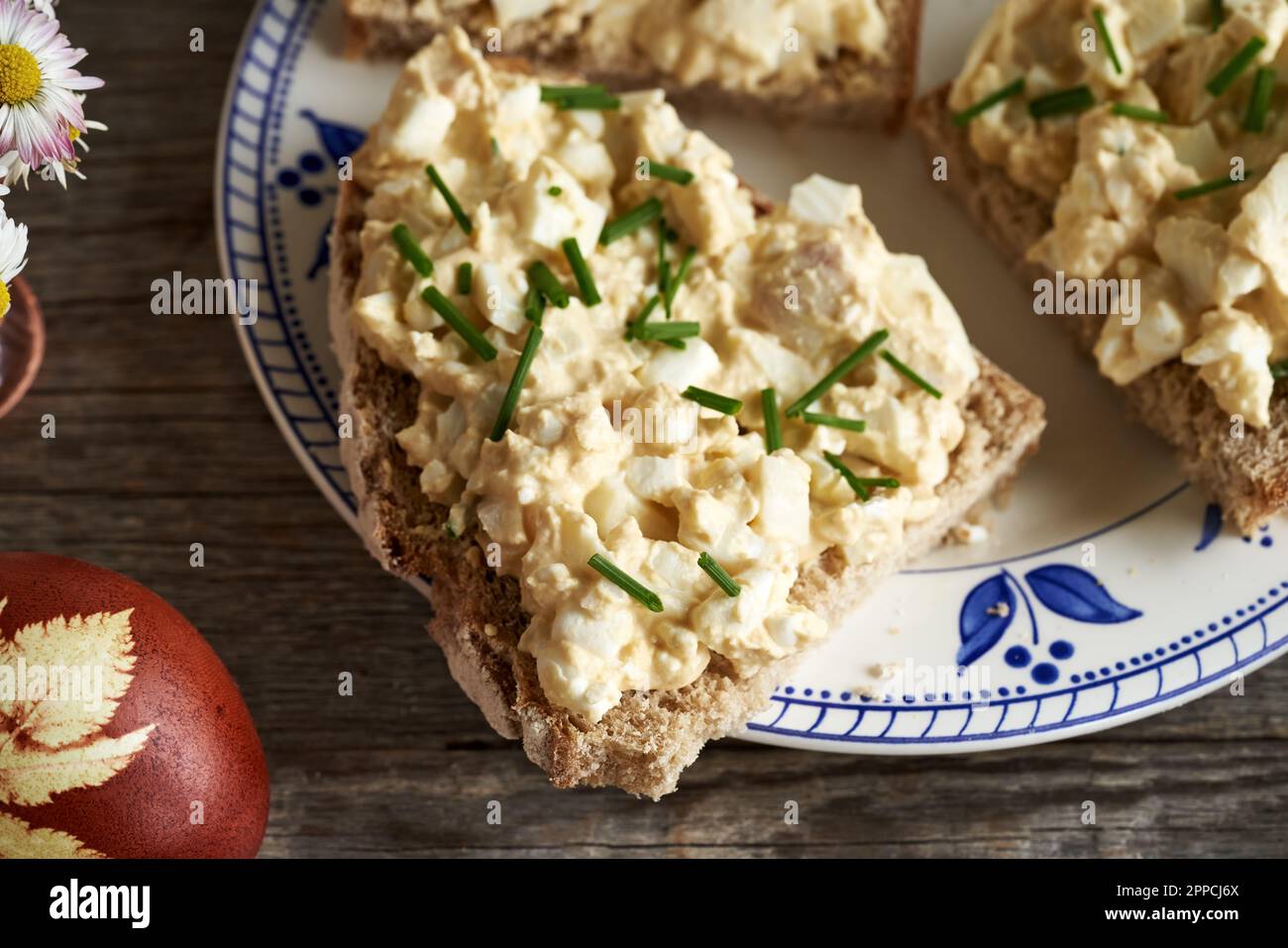 Bread spread made from leftover hard-boiled Easter eggs and cottage ...