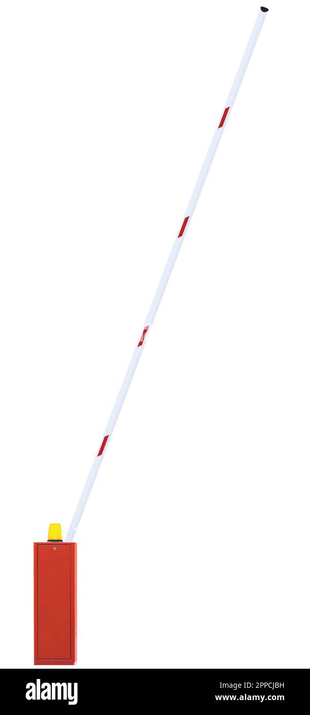 Gated Road Boom Barrier Vertical Closeup Isolated Open Roadway Gate Bar ...