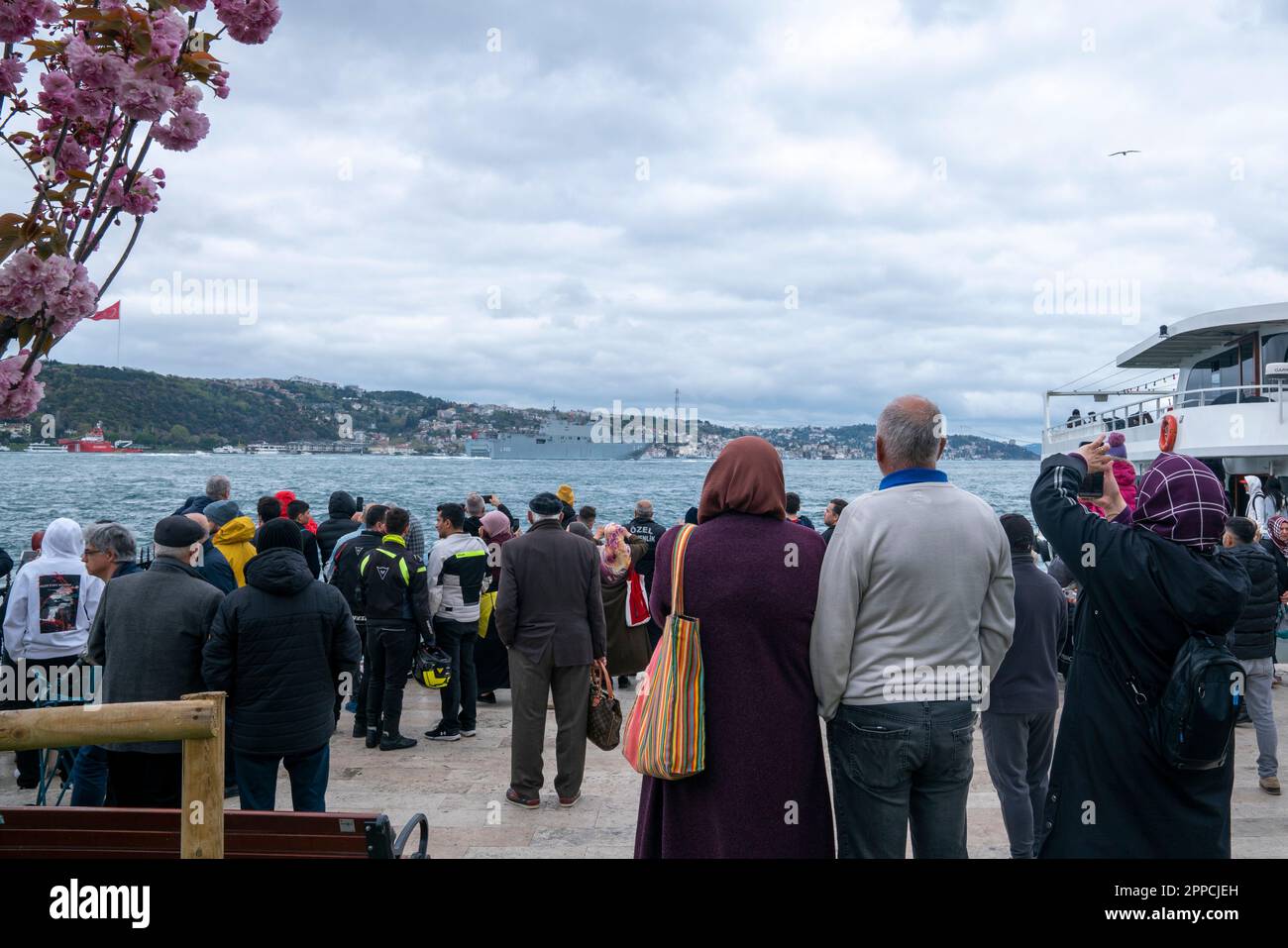 Uskudar, Istanbul, Turkey. 23rd Apr, 2023. Turkey's largest warship TCG ...