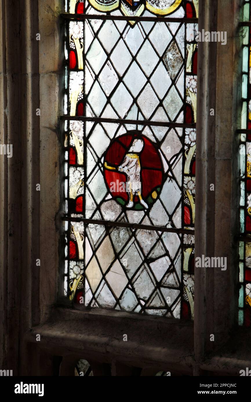 'Gloucester Golfer' in the stained glass window of Gloucester Cathedral ...