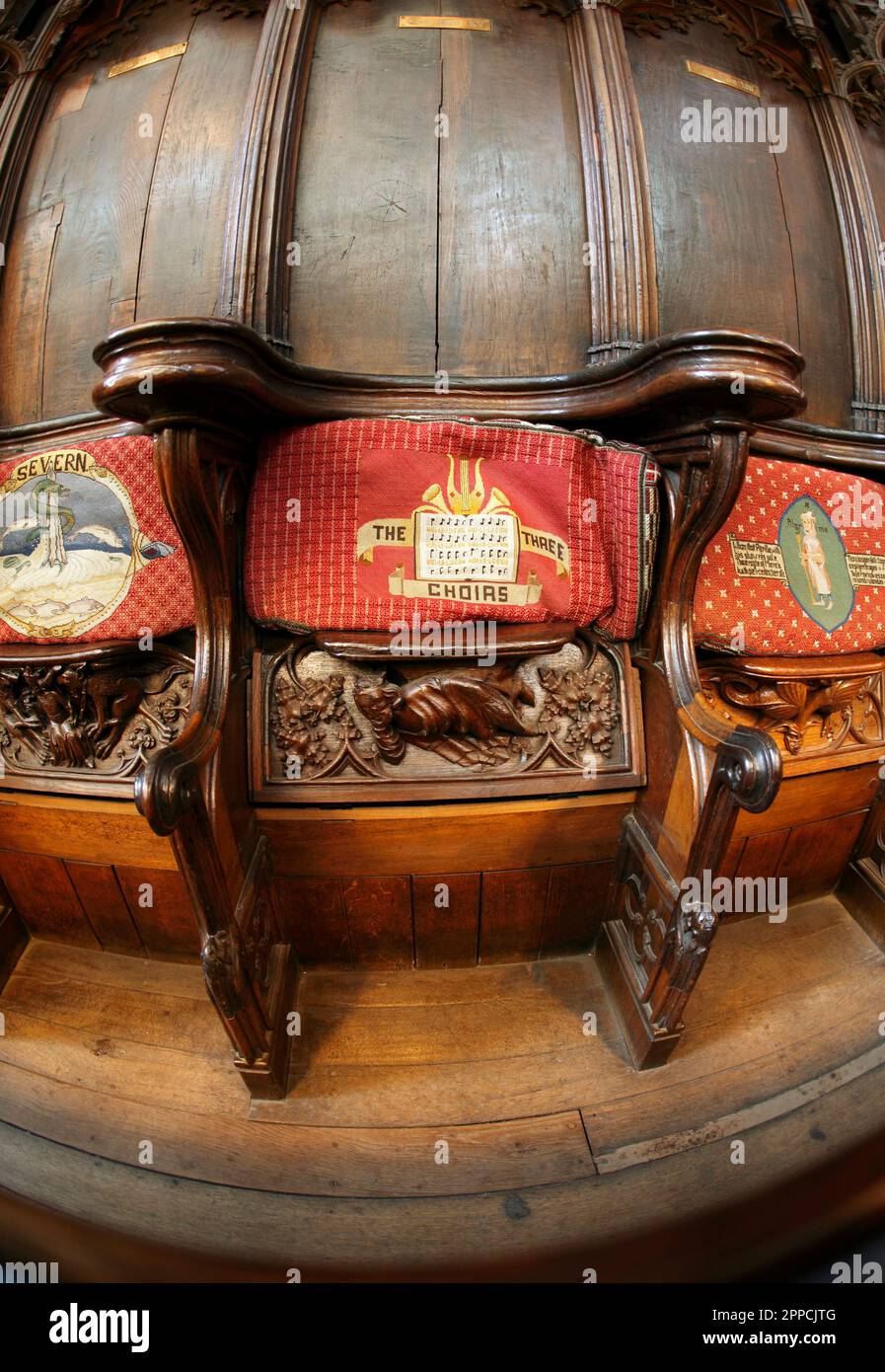 Kneeler in Gloucester Cathedral, Gloucestershire, uk, showing homage to ...