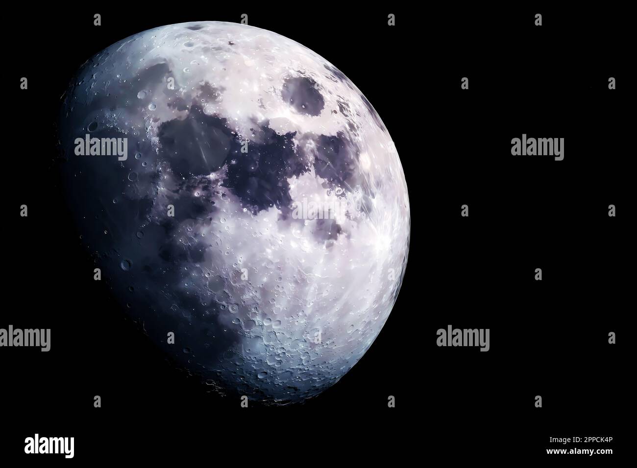 The moon from outer space on a dark background. Elements of this image ...