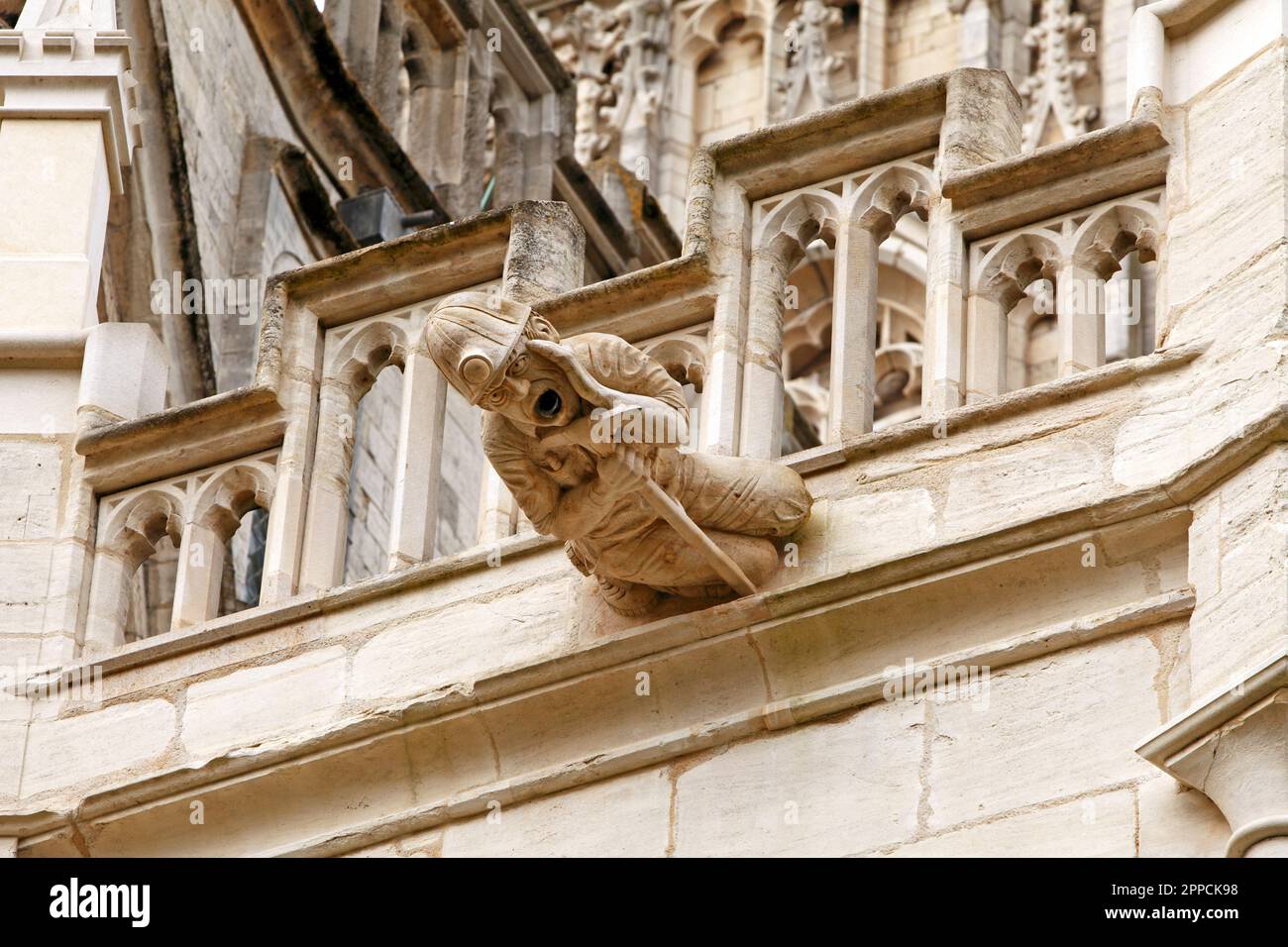 Modern Gargoyle or grotesque on Gloucester Cathedral. Part of a project ...