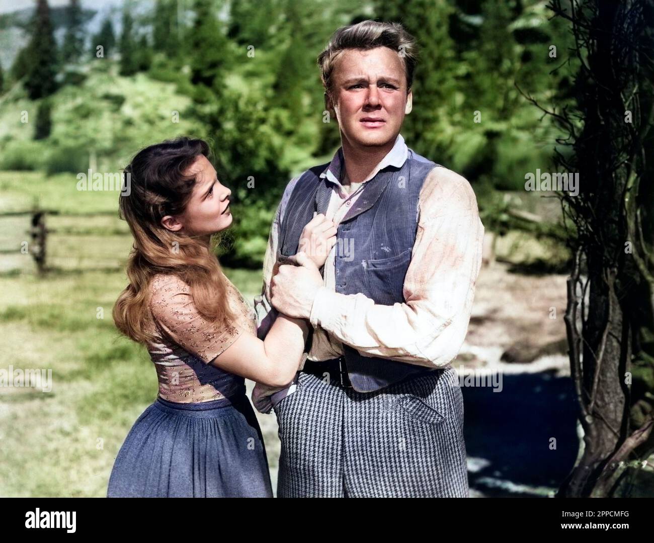 Janet Leigh, Van Johnson, on-set of the Film, "The Romance of Rosy ...