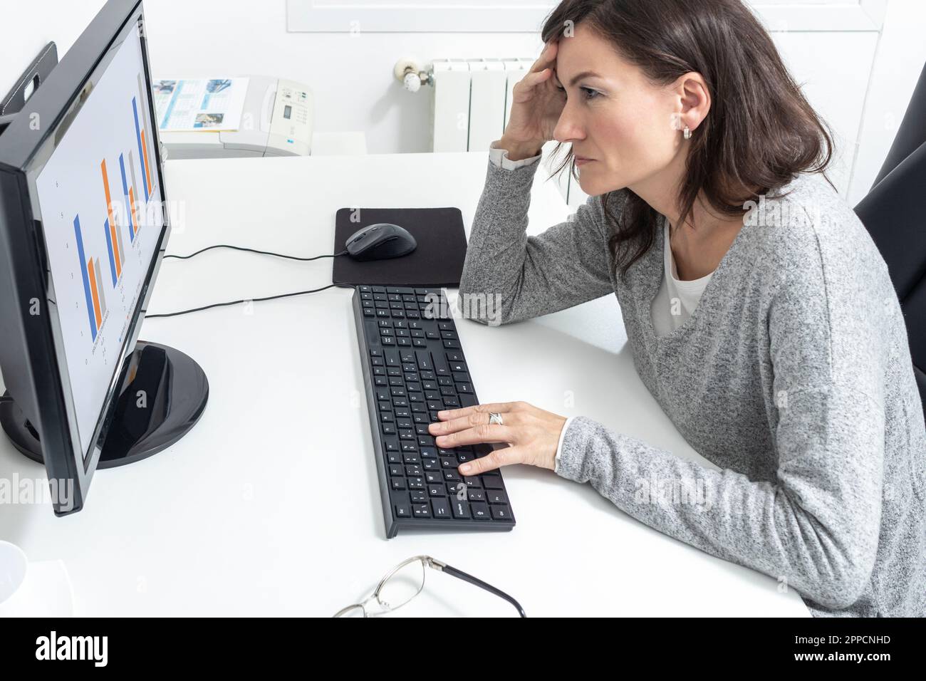 Struggle of Remote Work: Woman Overwhelmed and Frustrated at Home ...