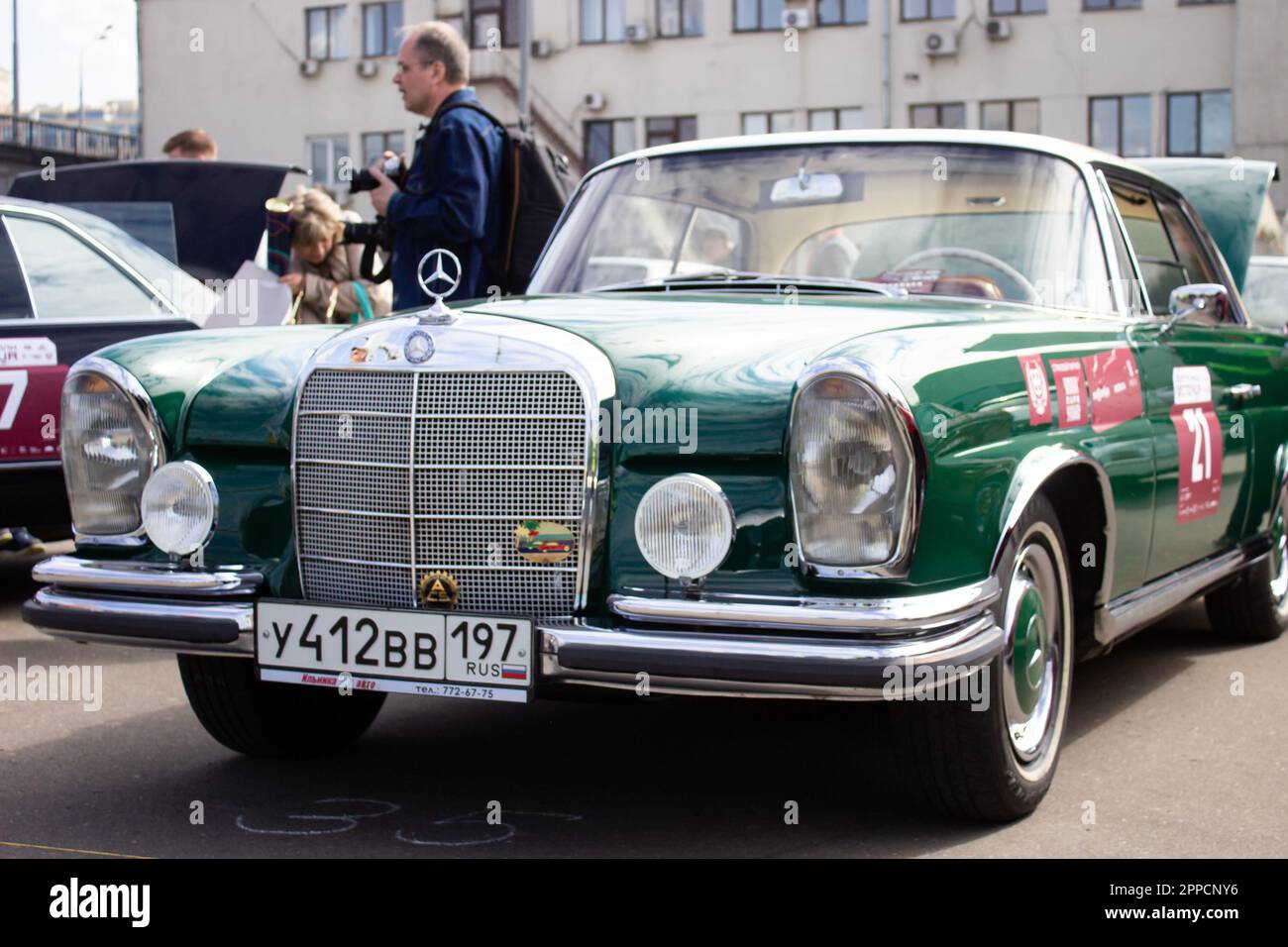 Moscow, Russia. 23rd Apr, 2023. A retro Mercedes car seen parked near ...