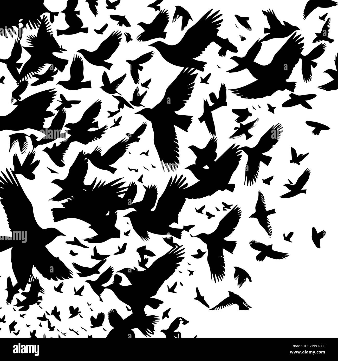A flock of flying birds. Vector illustration Stock Vector Image & Art ...