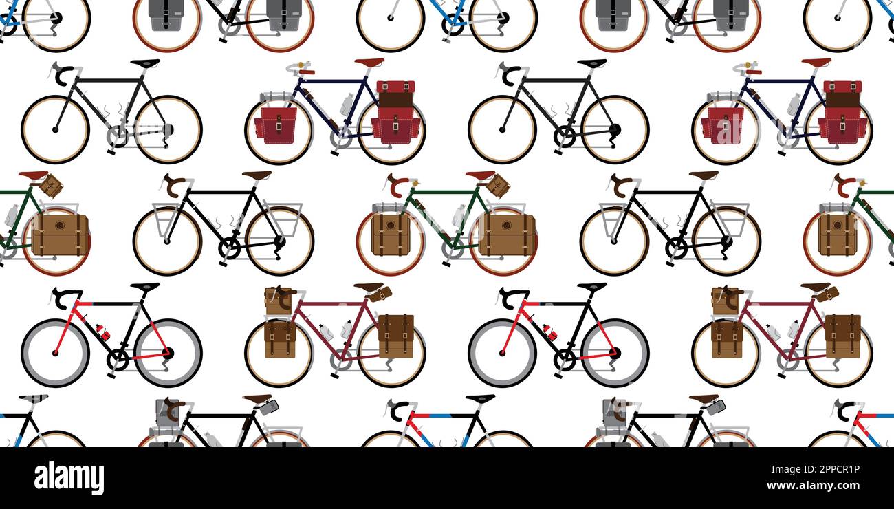 bicycle Seamless Pattern vector cycling isolated wallpaper vintage ...