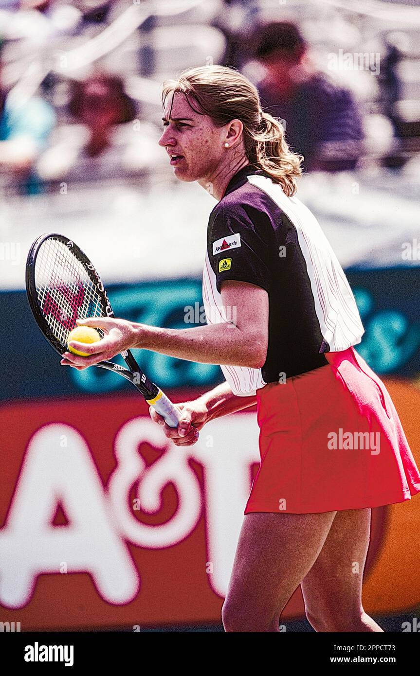Steffi Graf (GER) competing at the 1998 A&P Tennis Classic Stock Photo ...