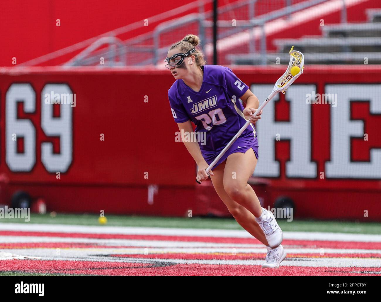April 23, 2023: James Madison midfielder Madison Epke (20) during a NCAA Womens Lacrosse game ...
