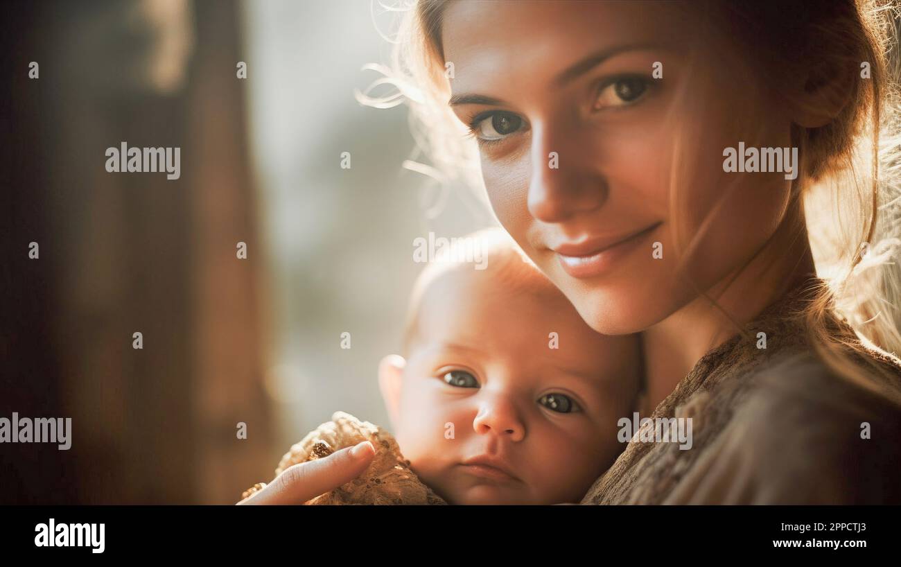 Baby sleeping on mother chest hi-res stock photography and images - Alamy