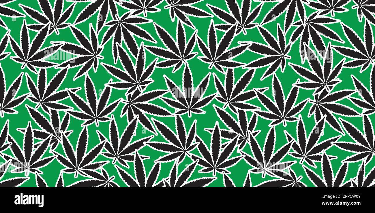 Weed Marijuana seamless pattern vector cannabis leaf isolated wallpaper background green Stock ...