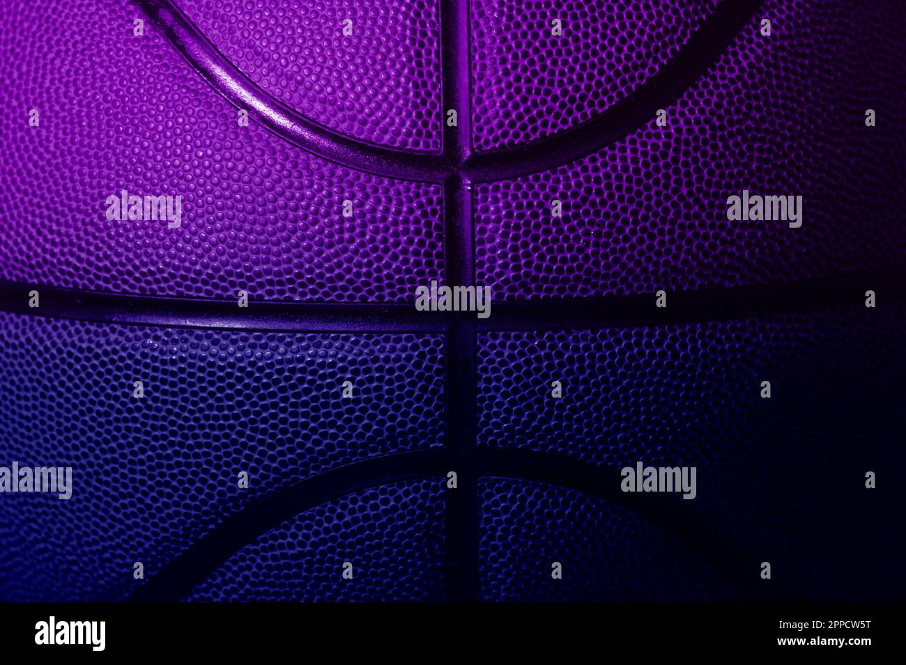 Closeup detail of blue and violet basketball ball texture background ...