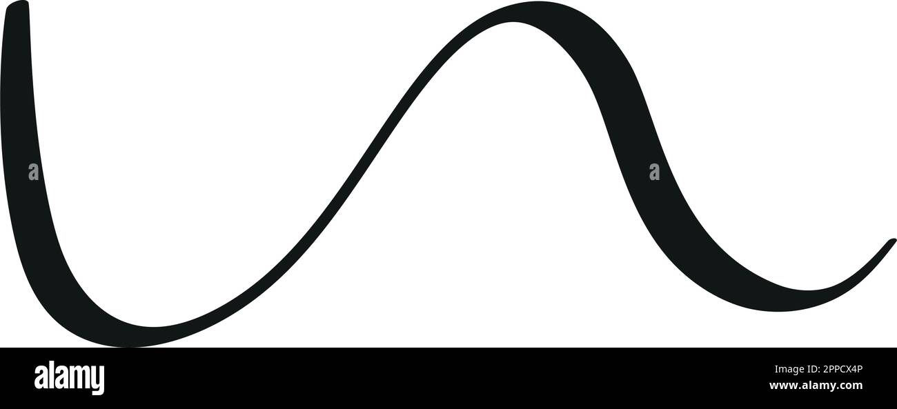 Swoosh, swash underline stroke set.Abstract wavy thin line. Squiggle ...