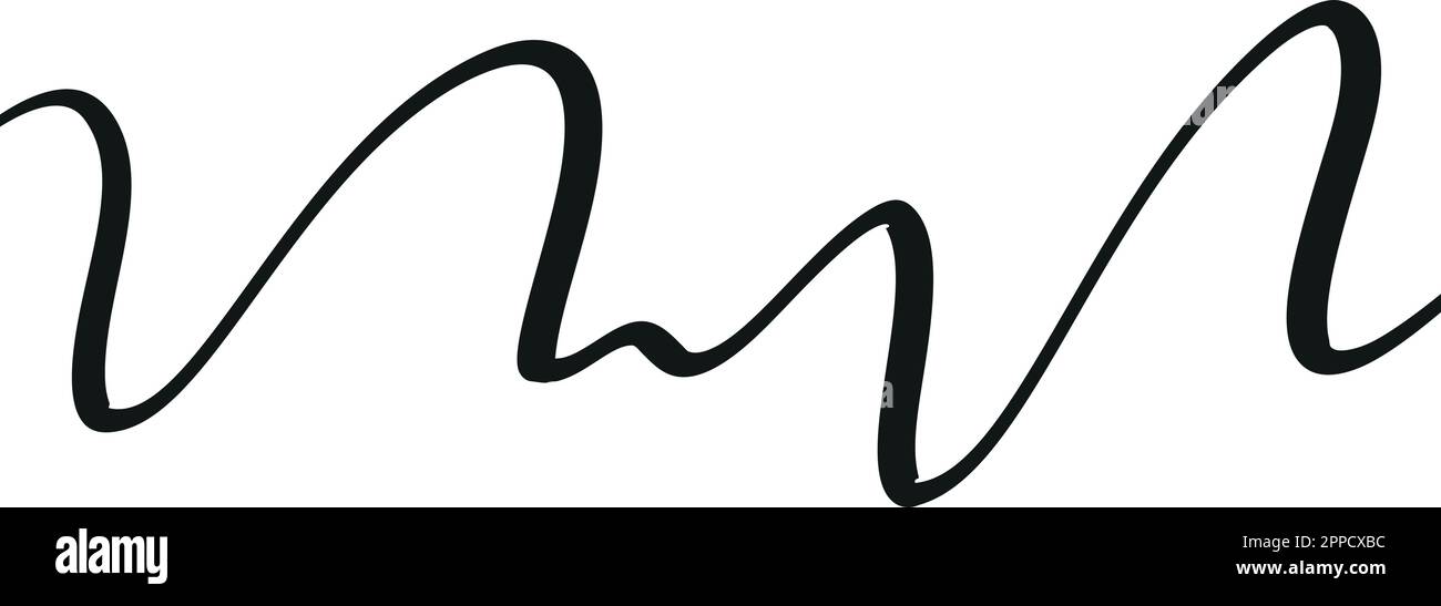 Swoosh, swash underline stroke set.Abstract wavy thin line. Squiggle ...