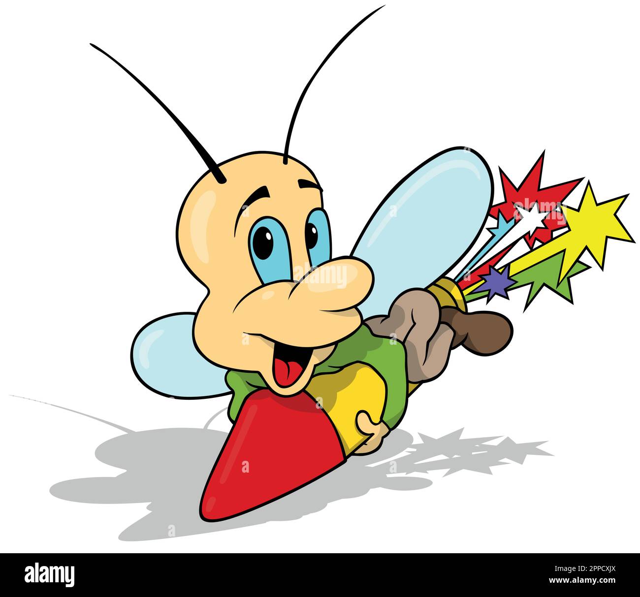 Beetle Flying on a Firework Rocket Stock Vector Image & Art - Alamy