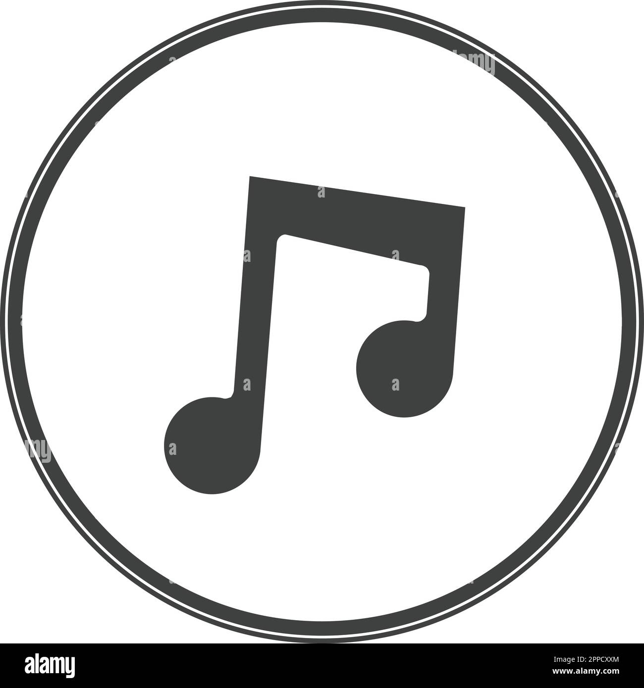 music note icon on button vector Stock Vector Image & Art - Alamy