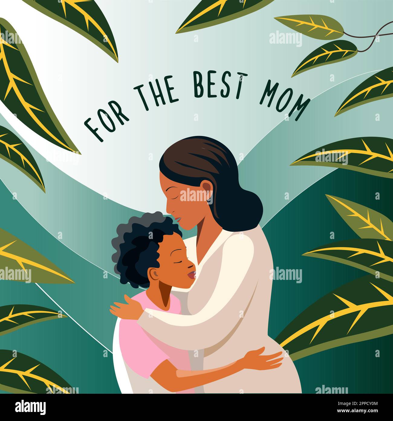 Mother daughter kiss Stock Vector Images - Alamy