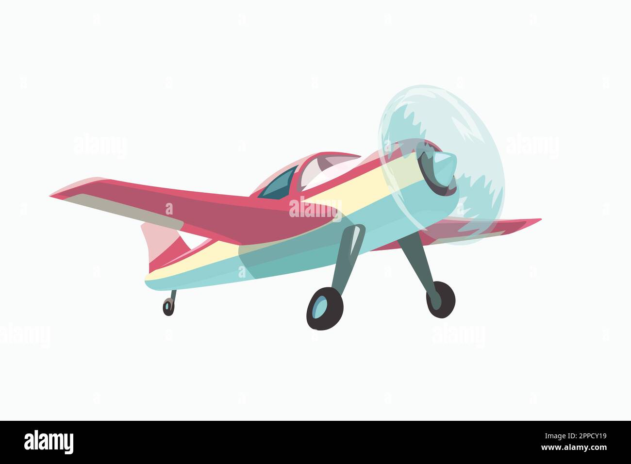 a red color cartoon style small aircraft Stock Vector Image & Art - Alamy