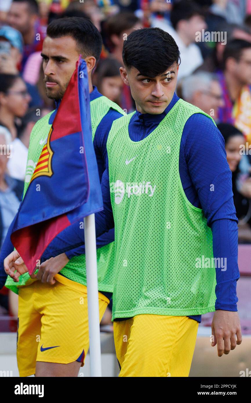 Barcelona, Spain. 23rd Apr, 2023. Pedri in action during the LaLiga ...