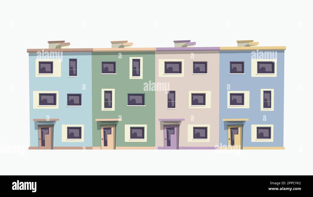 Row house facade Cut Out Stock Images & Pictures - Alamy
