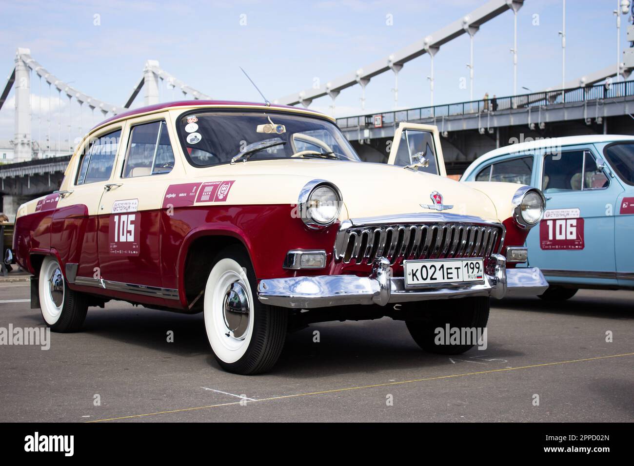 Moscow, Russia. 23rd Apr, 2023. A Soviet-made GAZ-21 "Volga" seen ...