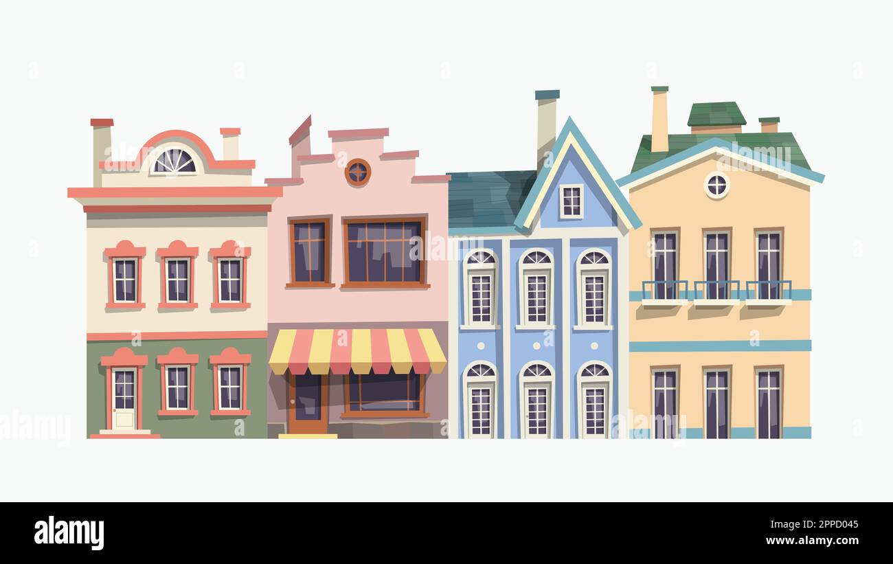Urban family houses in Stock Vector Images - Alamy