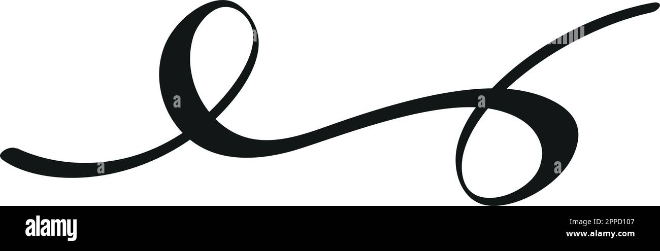 Swoosh, swash underline stroke set.Abstract wavy thin line. Squiggle ...