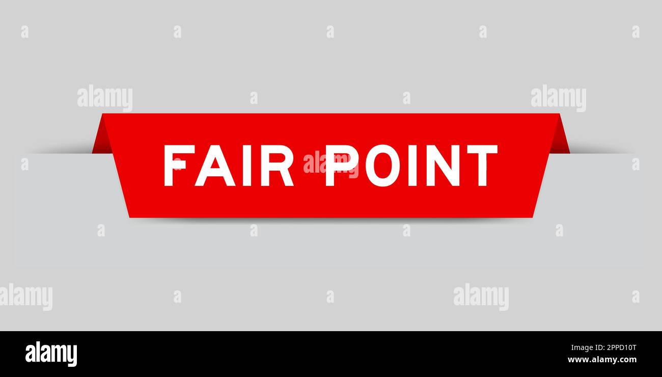 Red color inserted label with word fair point on gray background Stock ...
