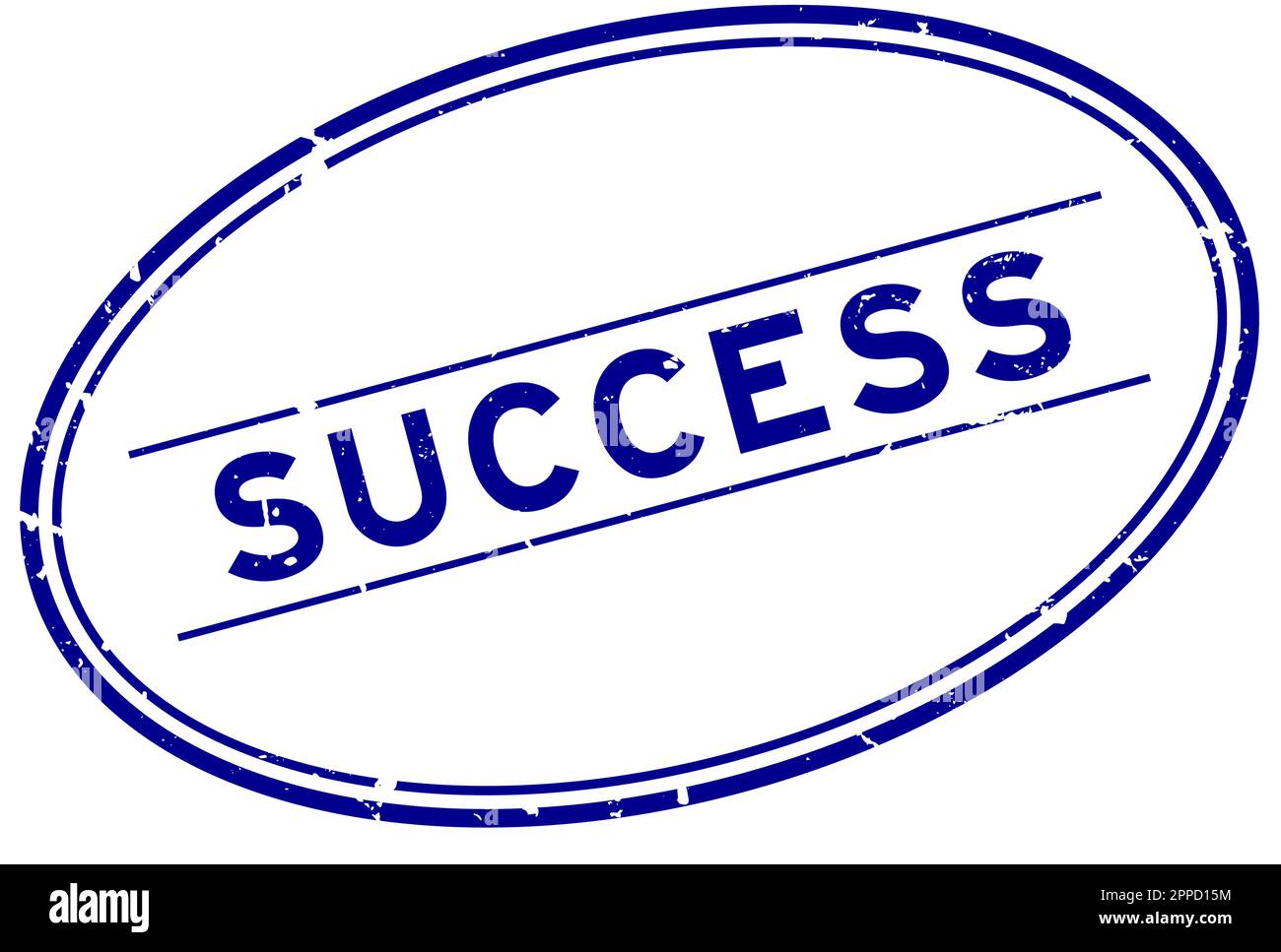 Grunge blue success word oval rubber seal stamp on white background ...
