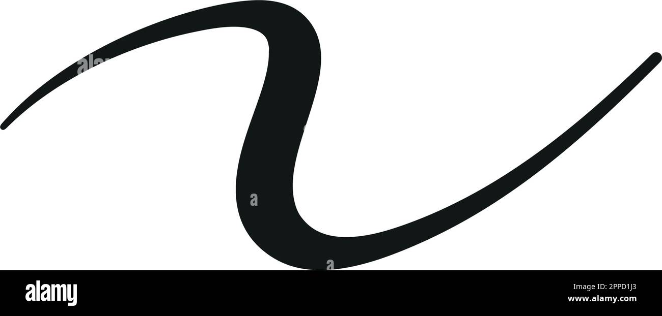 Swoosh, swash underline stroke set.Abstract wavy thin line. Squiggle ...