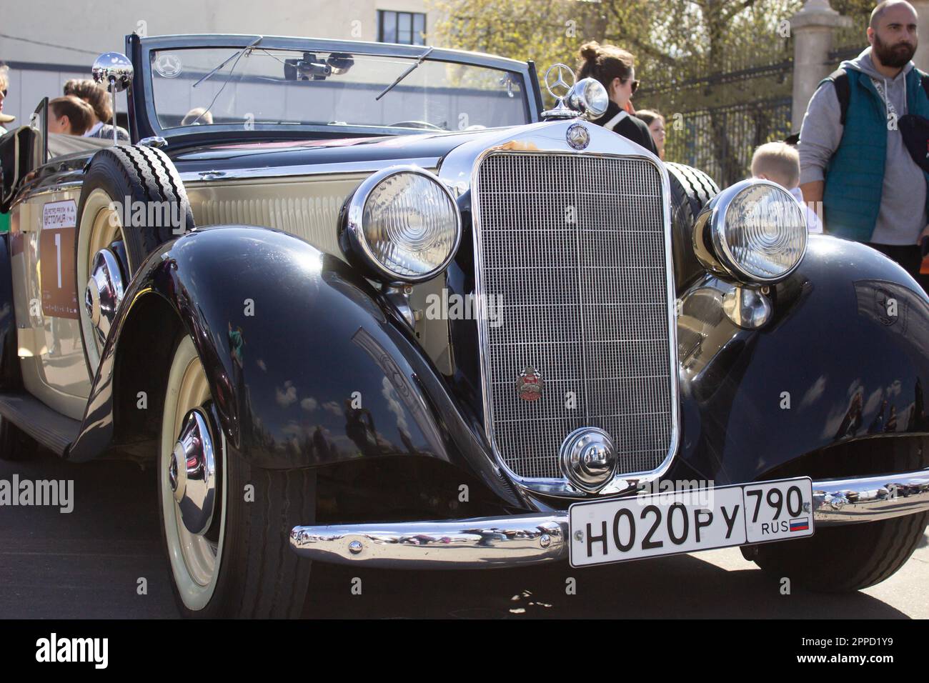 Moscow, Russia. 23rd Apr, 2023. A retro Mercedes car seen parked near ...