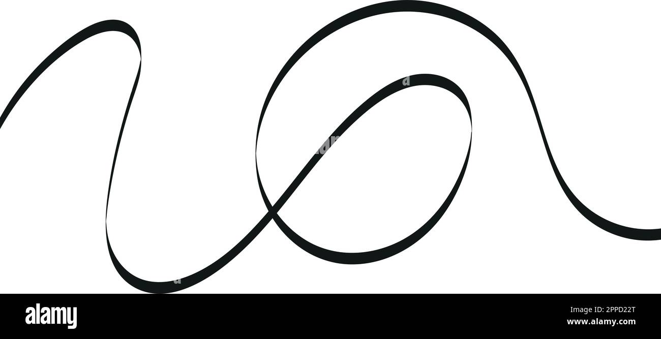 Swoosh, swash underline stroke set.Abstract wavy thin line. Squiggle ...