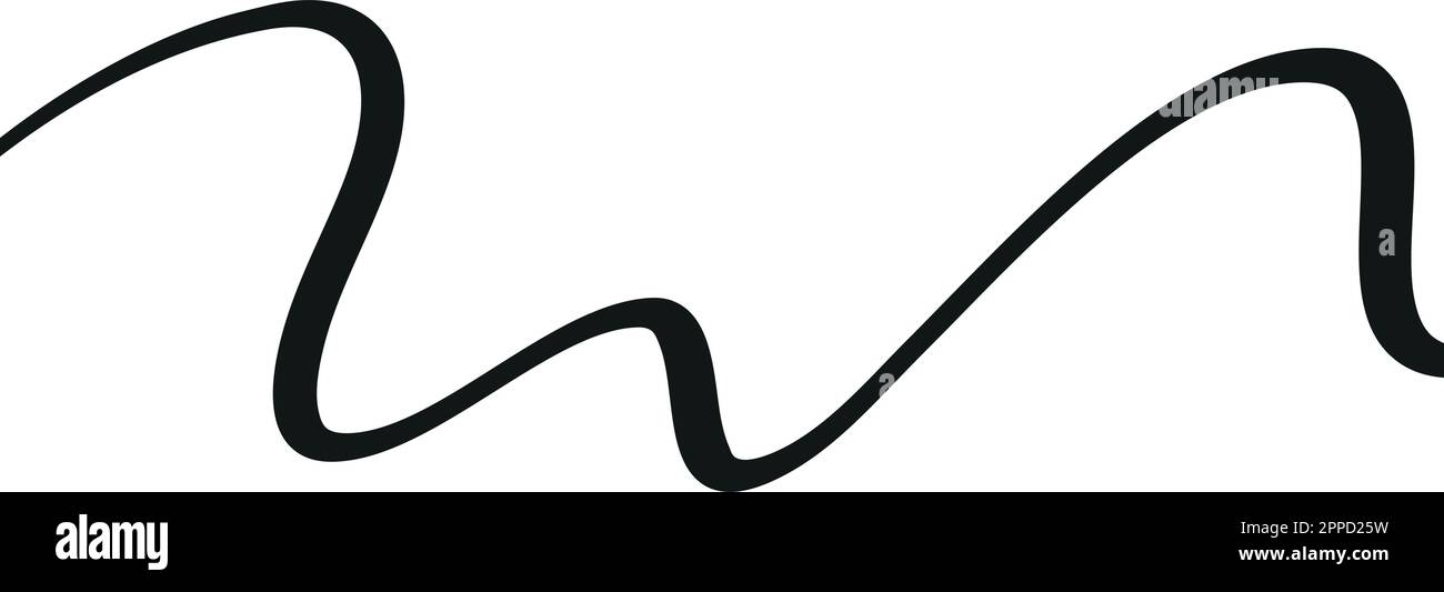 Swoosh, swash underline stroke set.Abstract wavy thin line. Squiggle ...