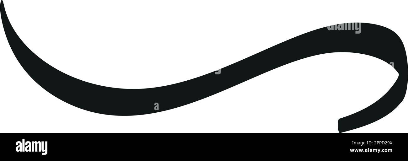Swoosh, swash underline stroke set.Abstract wavy thin line. Squiggle ...
