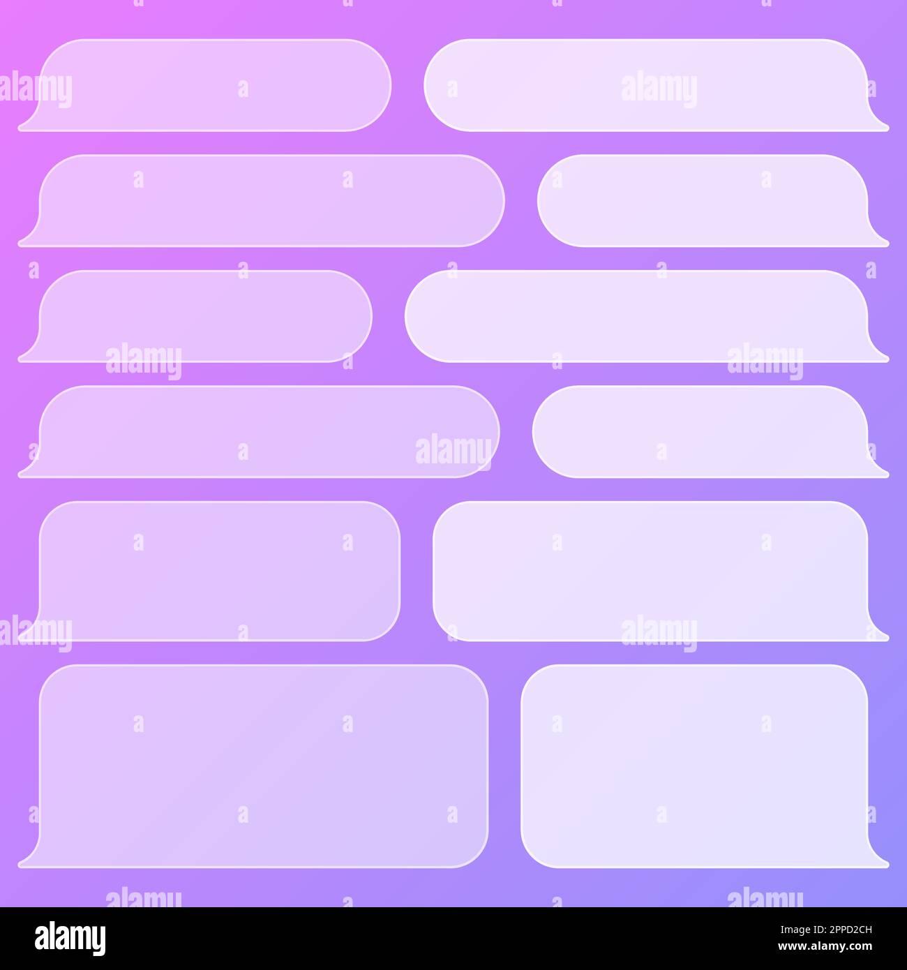 Blank transparent various message bubbles on colorful background. Chat ...