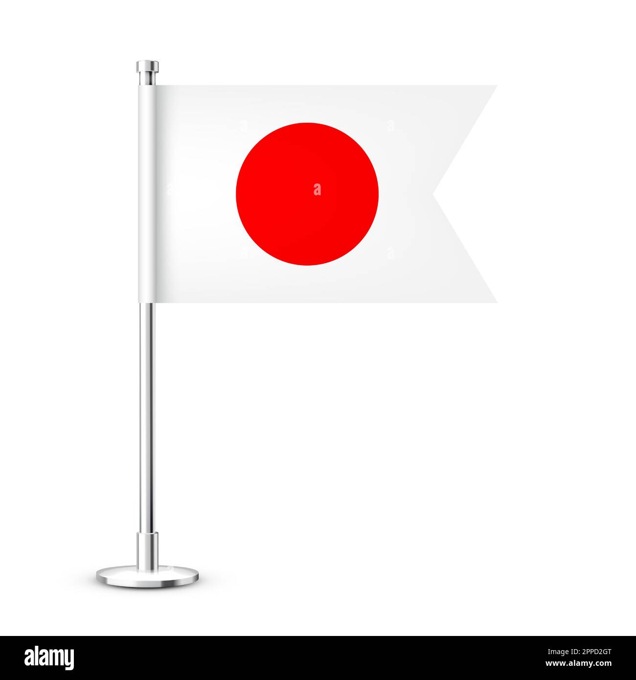 Realistic Japanese table flag on a chrome steel pole. Souvenir from ...