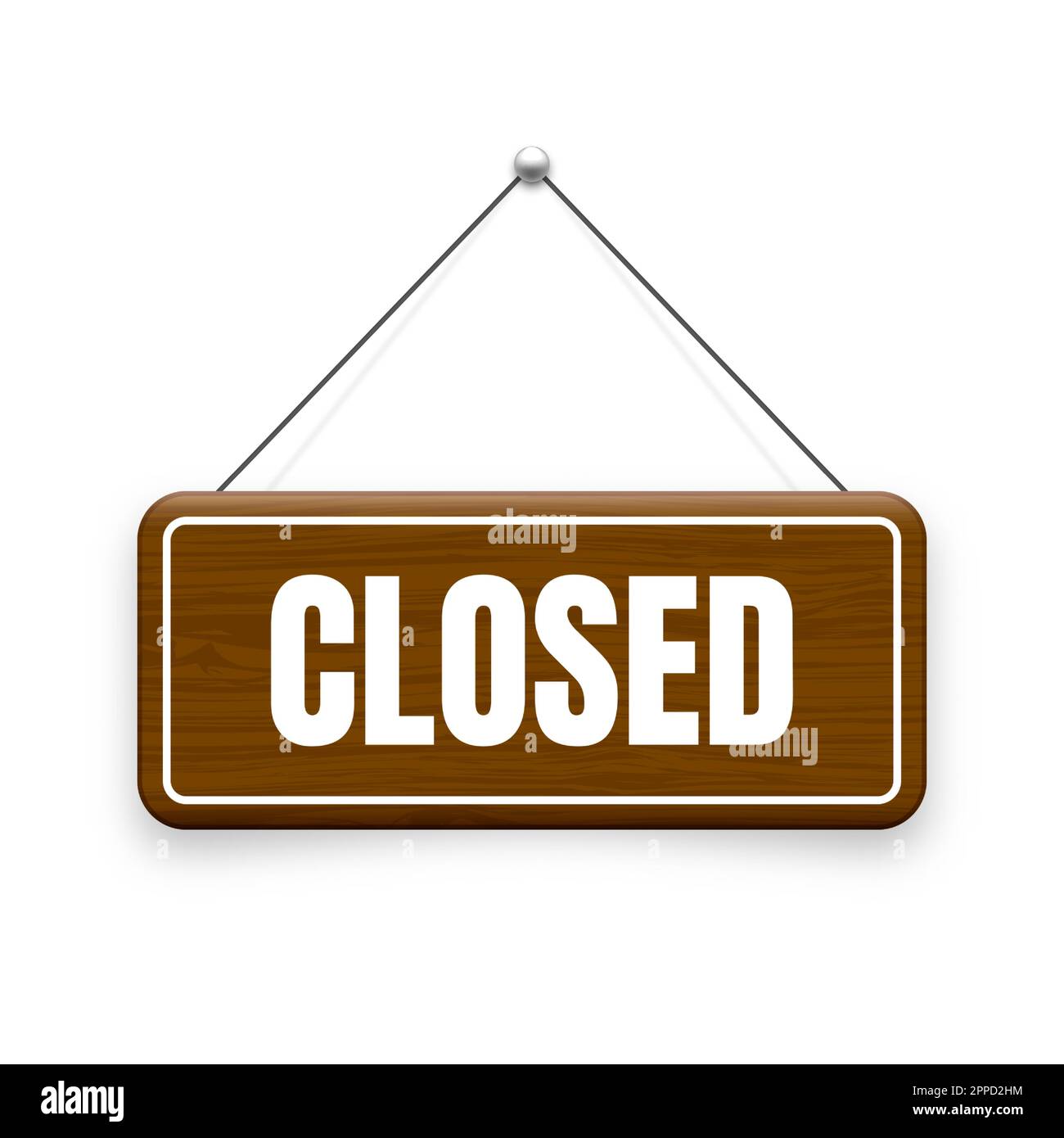 Wooden closed hanging signboard. Vintage made of wood door sign for ...