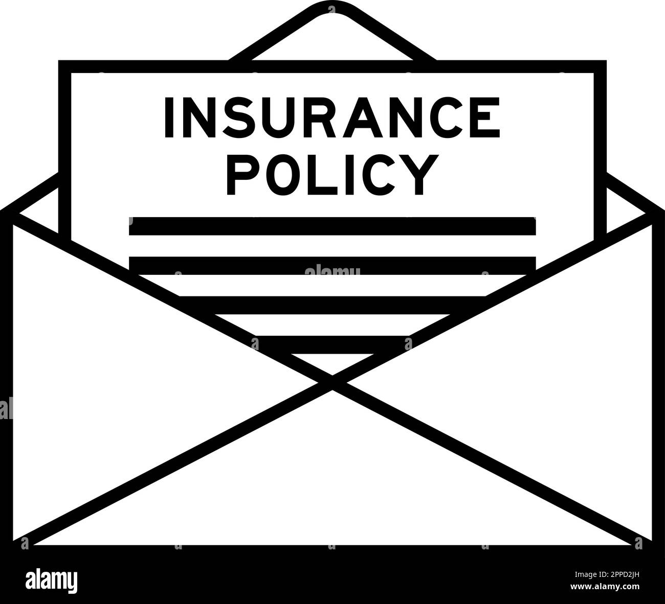 Envelope and letter sign with word insurance policy as the headline ...