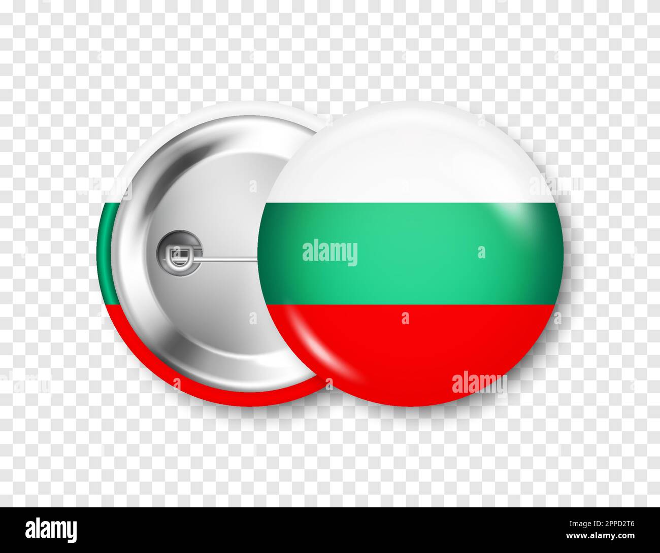 Button badge with Bulgarian flag. Souvenir from Bulgaria. Glossy pin ...