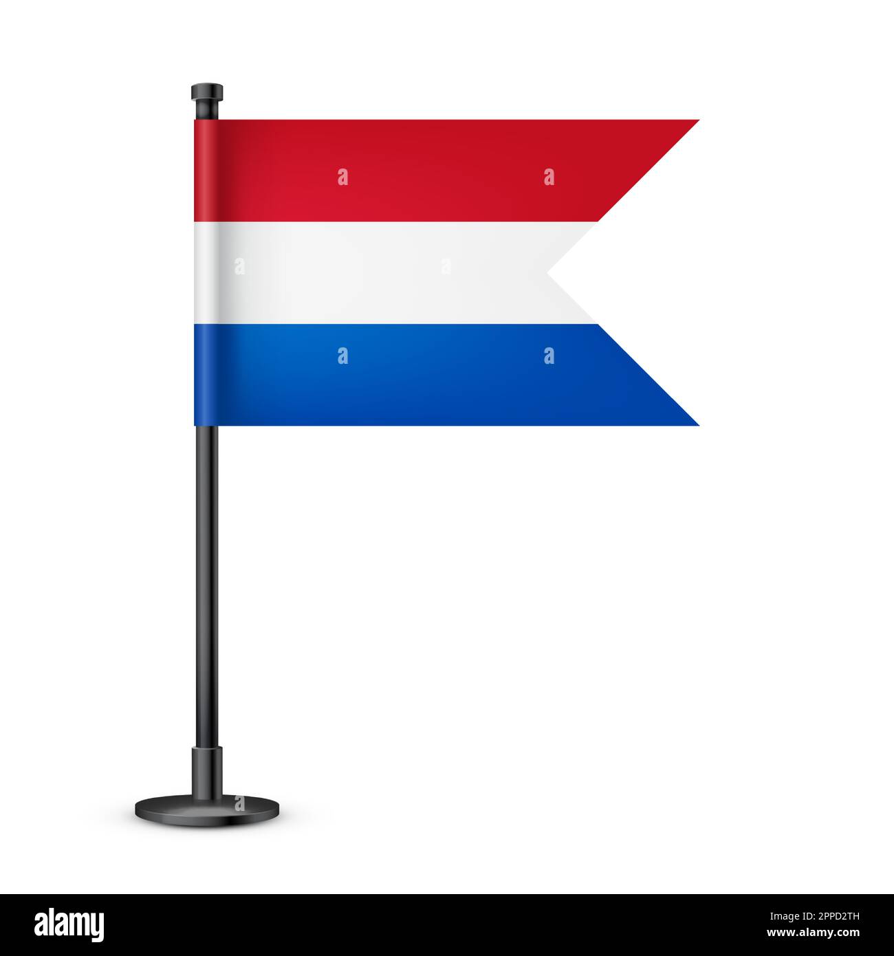 Realistic Dutch table flag on a black steel pole. Souvenir from ...