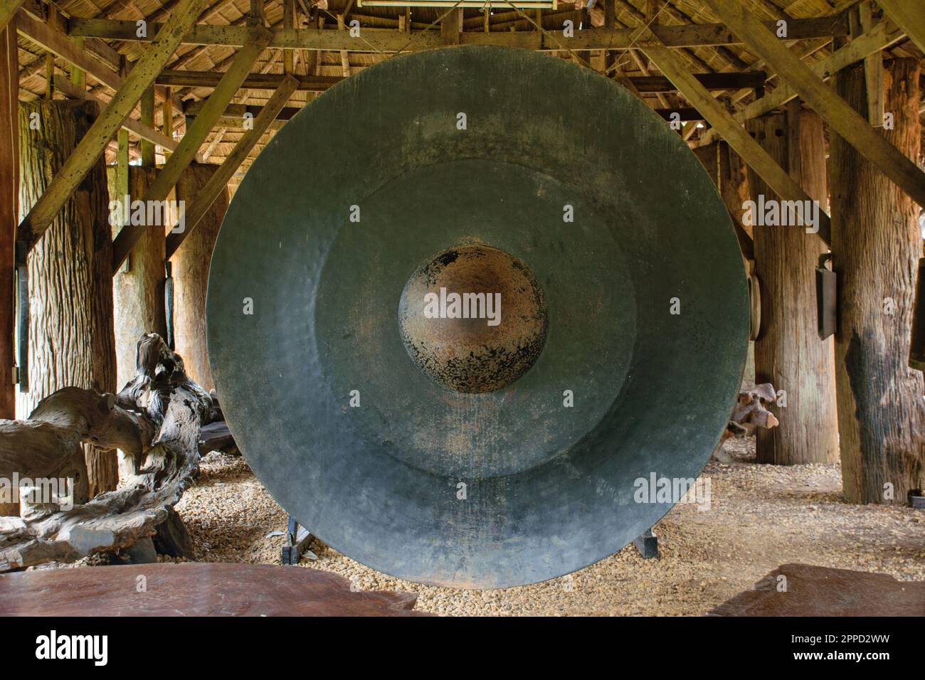 Giant metal Gong at Chiang Rai in Thailand Stock Photo - Alamy
