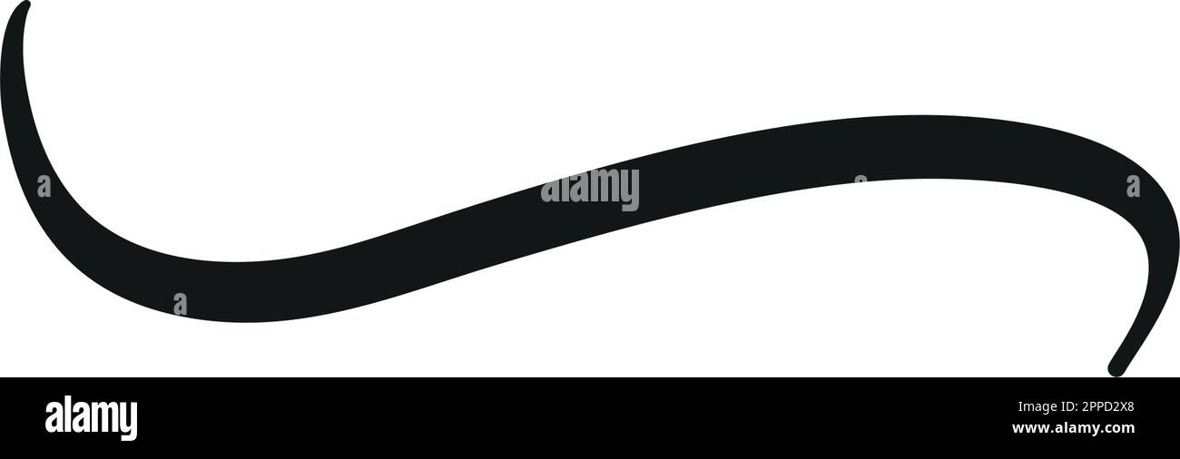 Swoosh, swash underline stroke set.Abstract wavy thin line. Squiggle ...