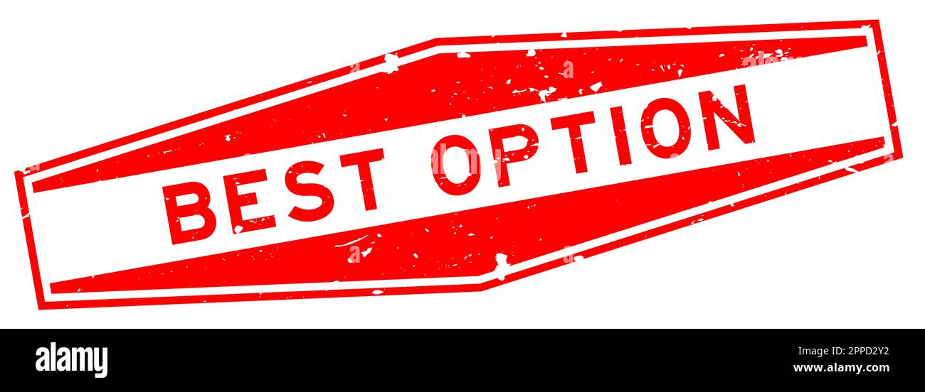 Grunge red best option word hexagon rubber seal stamp on white background Stock Vector Image ...