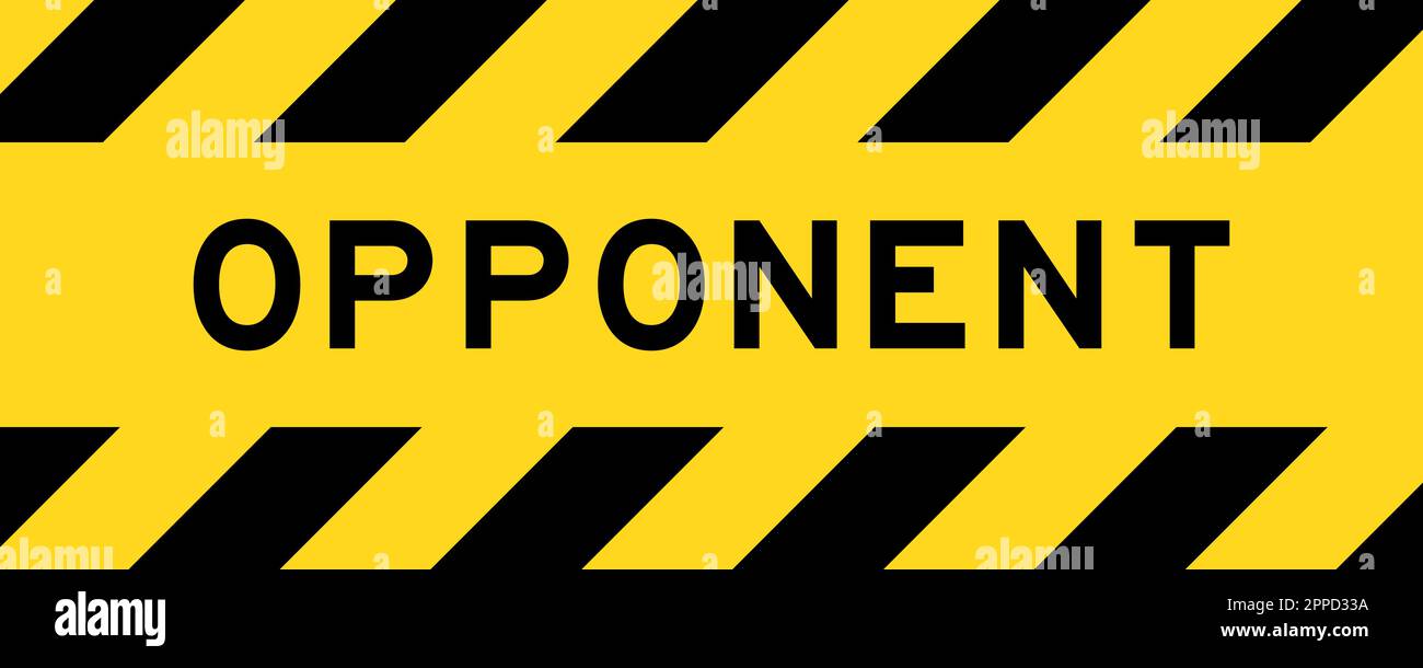 Yellow and black color with line striped label banner with word ...