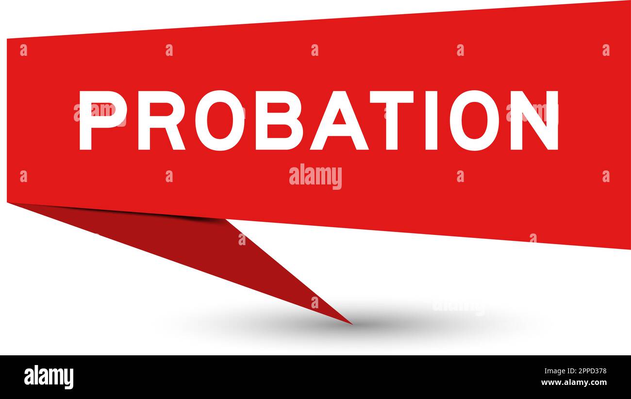 Red color speech banner with word probation on white background Stock ...