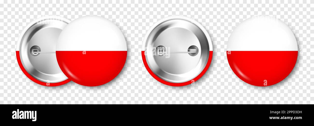 Button badge with Polish flag. Souvenir from Poland. Glossy pin badge ...