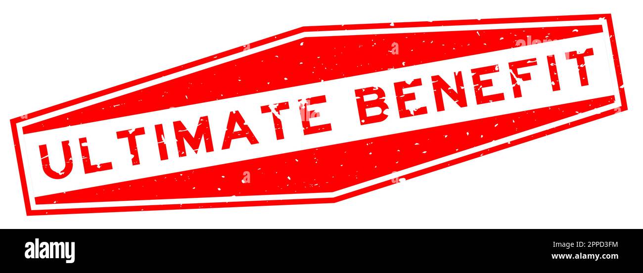 Grunge red ultimate benefit word hexagon rubber seal stamp on white background Stock Vector ...